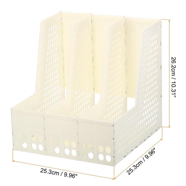 Collapsible Magazine File Holder, 3 Vertical Compartment Organizer ...