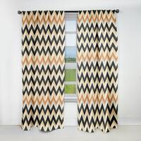 Designart "Geometric Chevron" Geometric Blackout Curtain For Living ...