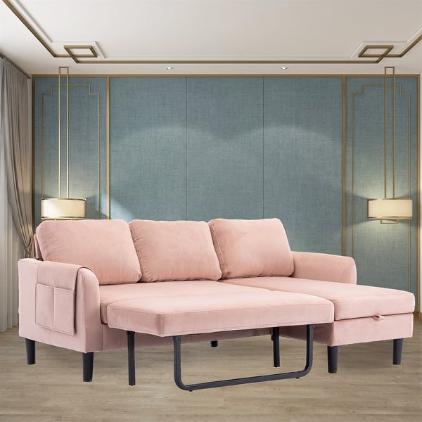 Convertible Sectional Sofa Bed with Storage Chaise - Bed Bath & Beyond ...