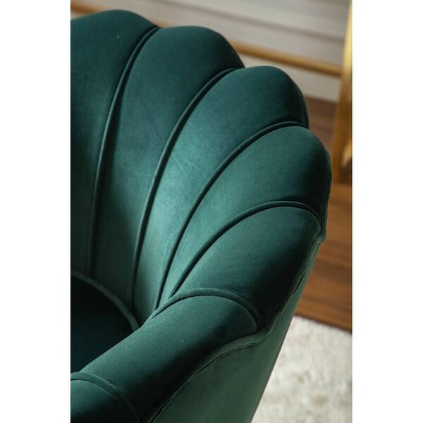 Green Velvet Lounge Chair with Gold Legs - Bed Bath & Beyond - 30733922
