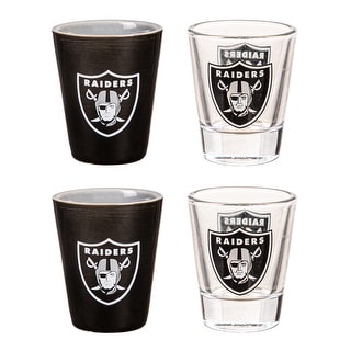 4-Piece Ceramic and Glass 2 oz. Shot Glass Set, Las Vegas Raiders - Bed ...