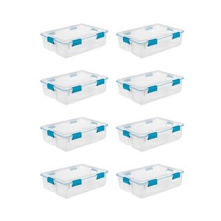 4 Pack Gasket Box,Stackable Storage Bin with Latching Lid,37 Quart ...