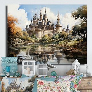 Designart "Castles Enchanted Stronghold VI" Architecture Metal Wall Art ...