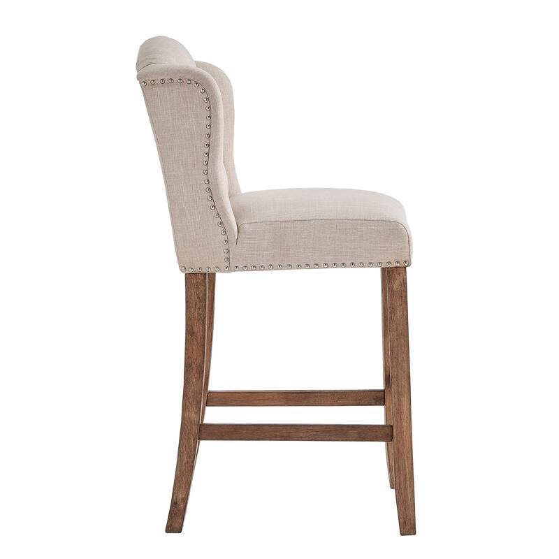 Lakin Tufted Linen Upholstered Stool (Set of 2) by iNSPIRE Q Artisan ...