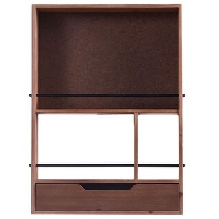 Multi-Functional Wall Shelving Unit - Double Shelf And Drawer Storage ...