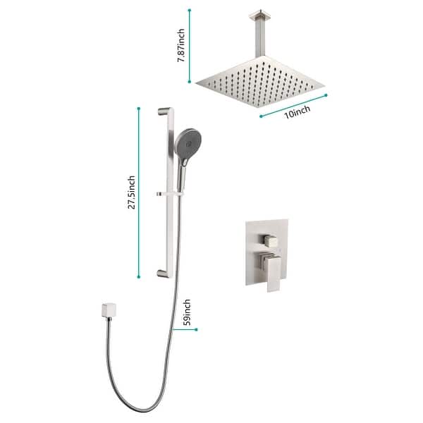 Rainfall Shower Head Complete Shower System with Rough-in Valve - Bed ...