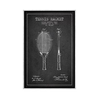 iCanvas "Tennis Racket Charcoal Patent Blueprint" by Aged Pixel Framed ...