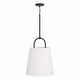 Brody 1-light Pendant w/ White Fabric Shade - Bed Bath & Beyond - 37276757
