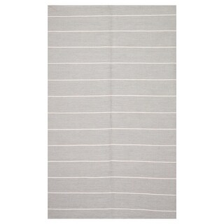 ECARPETGALLERY Flat-Weave Nevada Grey Wool Kilim - 5'0 x 8'2 - Bed Bath ...