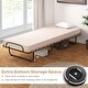 Rollaway Folding Bed with Mattress, Guest Bed with Steel Frame & Memory ...