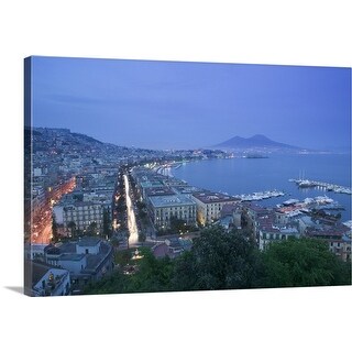 "High angle view of a city at dusk, Mt Vesuvius, Naples, Campania ...