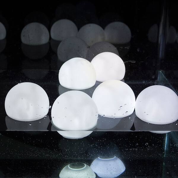 IMAGE 6 Pcs LED White Color PVC Floating Ball Mood Light for Garden ...
