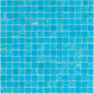 Apollo tile 12" x 12" Celestial Glossy Pool Blue Glass Tile (20 sq ft ...