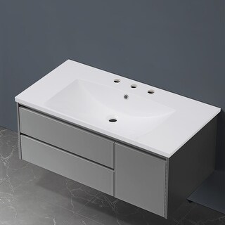 Topcraft Resin Bathroom Vanity Sink Top with Overflow - Bed Bath ...