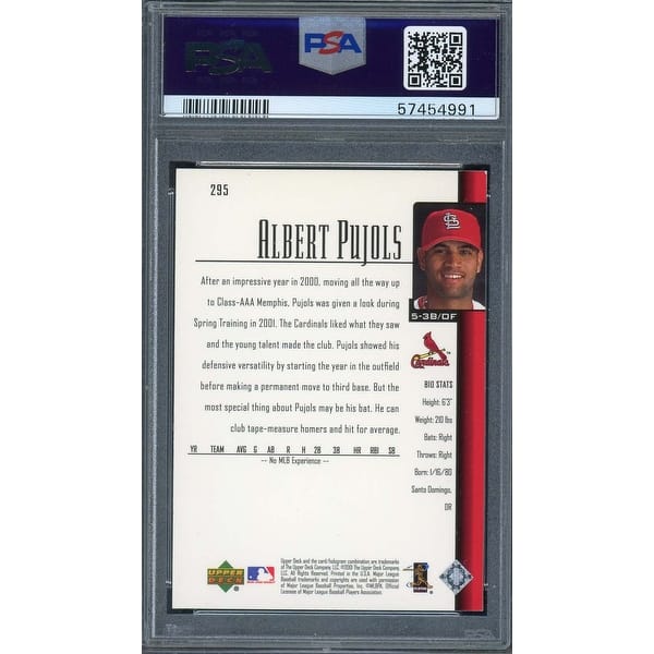 albert pujols 2001 upper deck