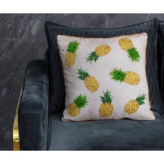 Sevita Hand-Woven Yellow/Green Tropical Pineapple Polyester Throw ...