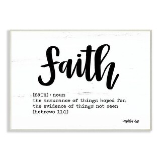 Stupell Faith Definition Religious Black And White Word Design,10 x 15 ...