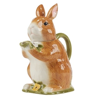 Certified International Easter Meadow 3D Bunny Teapot 32-Oz - 8" x 5" x ...