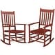 Outsunny 2 PCs Wooden Rocking Chair Set, Outdoor Rocker Chairs with ...