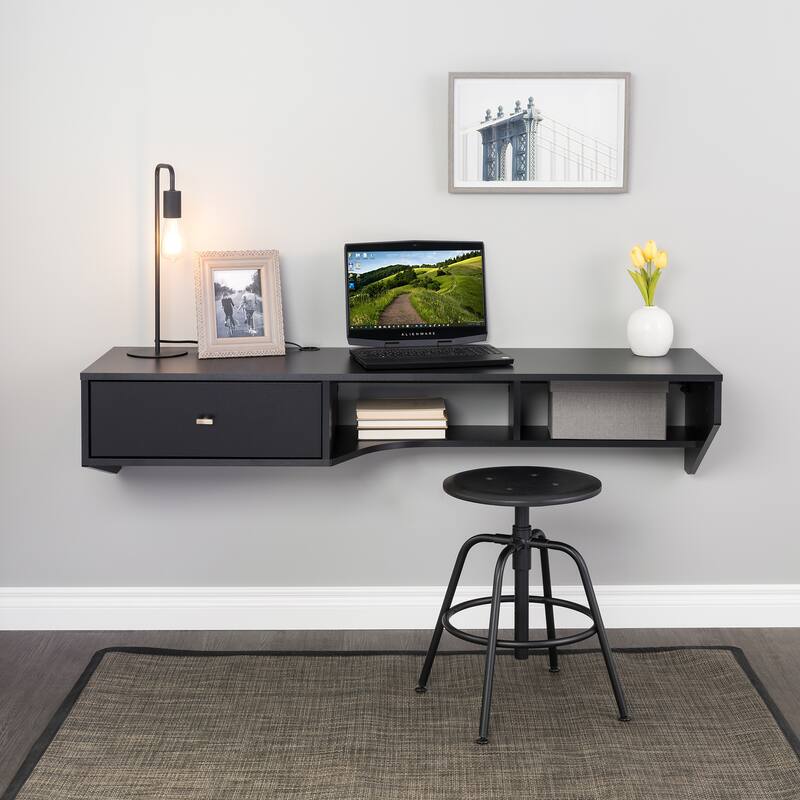 Prepac Modern Floating Desk with Drawer - Overstock - 32743145