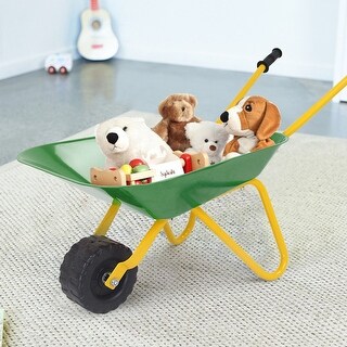Gymax Kids Metal Wheelbarrow Children's Size Ourdoor Garden Backyard ...