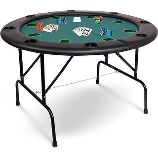 Poker Table Folding Casino Poker Table 8 Players Round Card Table with ...