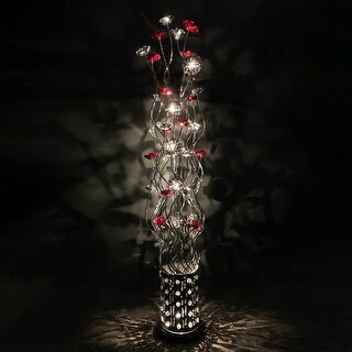 Spectacular 61" Black & Red Metal Floral 7-Light Showpiece - Bed Bath ...