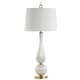 Maddie 33.7" Glass LED Table Lamp, White by JONATHAN Y - Bed Bath ...