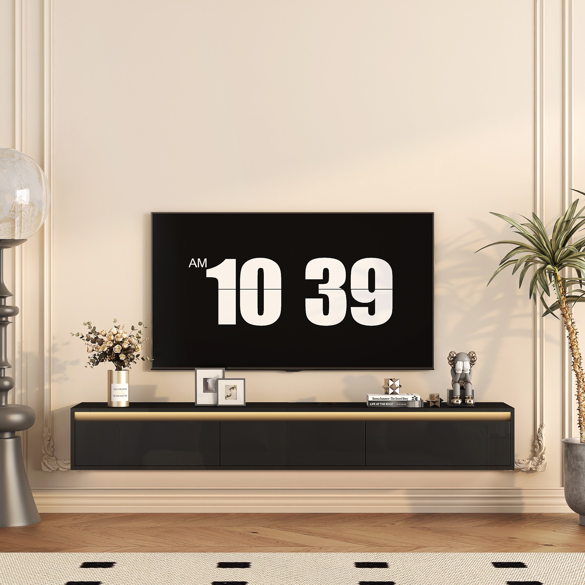 Grey gloss wall mounted tv unit store