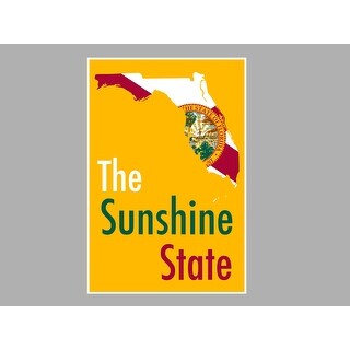 Florida - The Sunshine State State Map/Flag Posters Matte Poster 24x16 ...