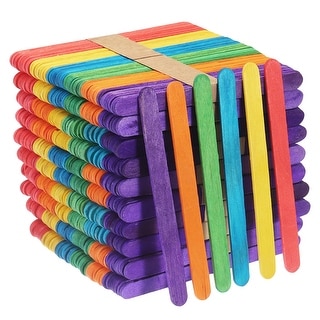 Colorful Wood Craft Sticks, 4.5Inch Rainbow Wooden Crafts Stick 500Pcs ...