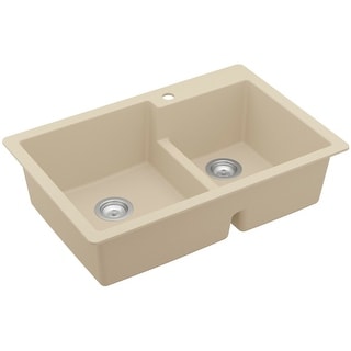 Karran USA QT-811 Quartz QT 33" Drop In Double Basin Quartz Composite ...