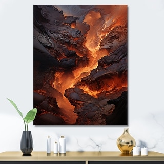 Designart "Molten Mocha Magic Lava I" Volcano Wall Art - On Sale - Bed ...