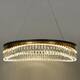 Modern 1-Light LED Crystal Chandelier Black Gold Round Lighting for Dining Living Room - D31.5 ...