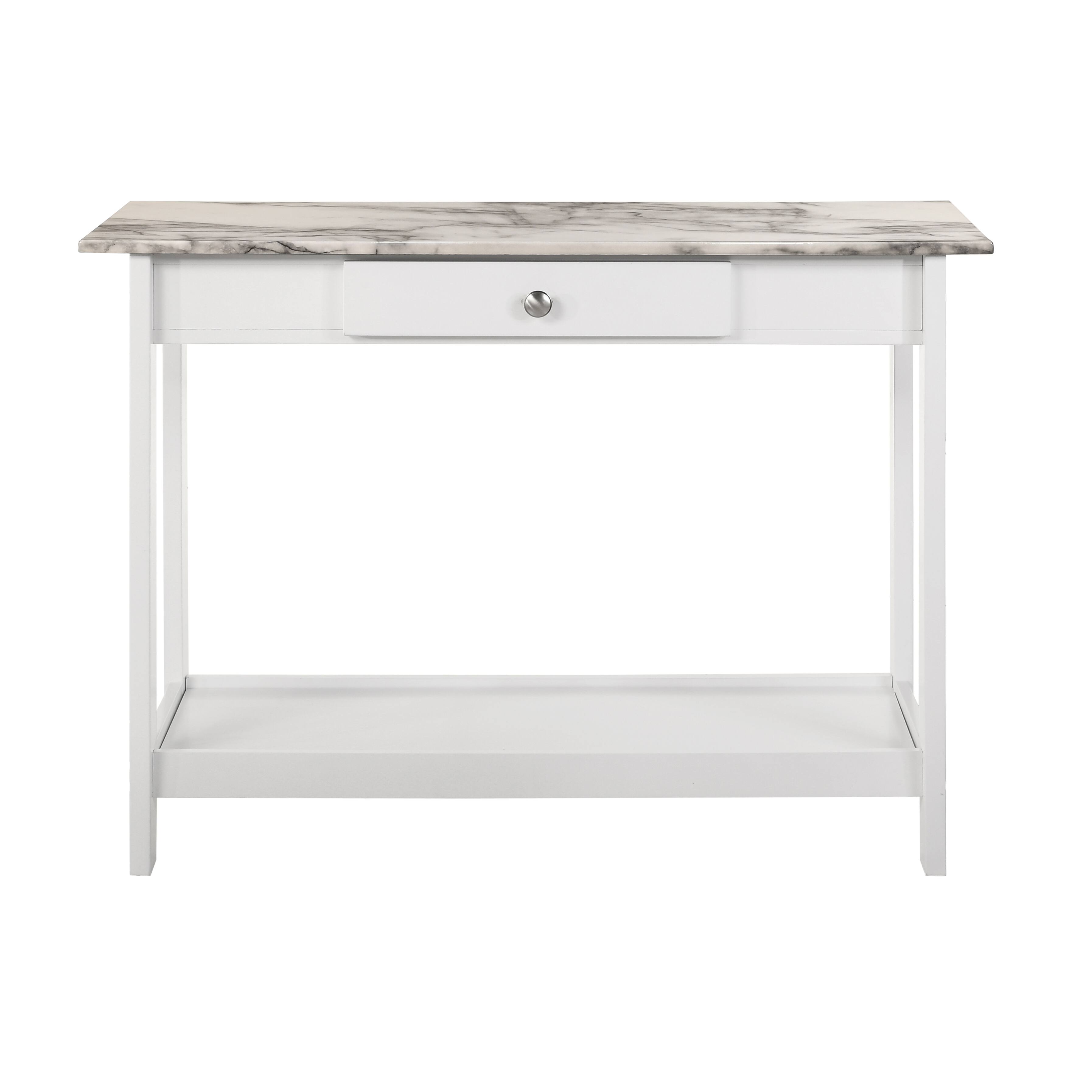 DH BASIC Faux Marble Top Storage Console Table with Drawer by Denhour ...
