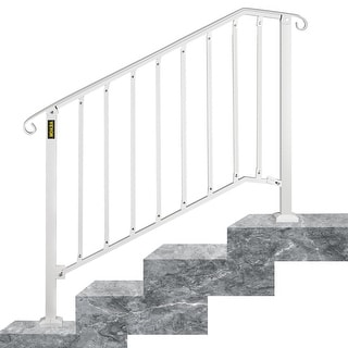 VEVOR Handrails for Outdoor Steps Fit 1-4 Steps Outdoor Stair Railing ...