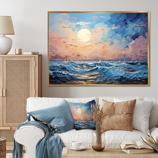 Designart "Coastal Sky Infinite Azure Patchwork II" Nautical & Beach ...