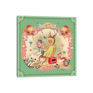 iCanvas "Bunny Girl Mint" by Fiona Hewitt Canvas Print - Bed Bath ...