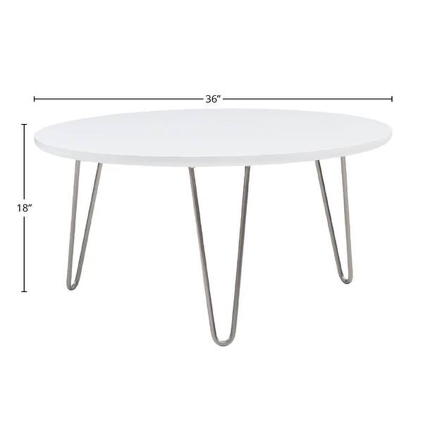 Forbes 36-inch Diameter Round Coffee/ Cocktail Table with Steel Base ...