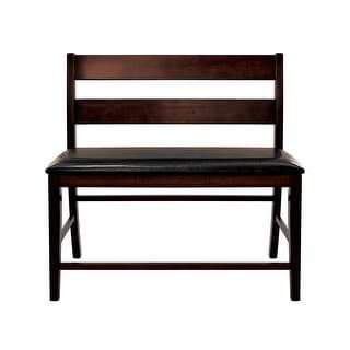 Transitional Style Cherry Finish Wooden Counter Height Bench with ...