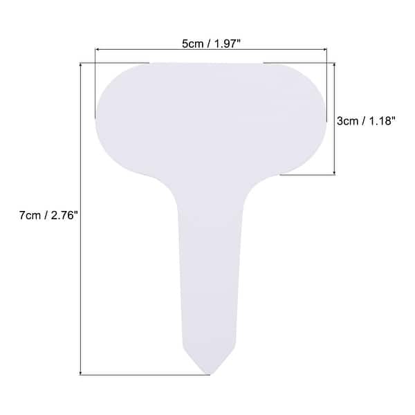 PVC Plant Label Stake T Type 5 x 3cm Water Resistant for Garden White ...