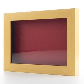 Natural 20x20 Wood Shadow Box with Red Acid-Free Backing - With 5/8 ...