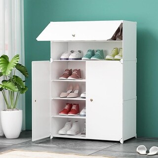 6 Tier Shoe Cabinet (24x12x36 inches) Portable Shoe Storage Kit Shoe ...