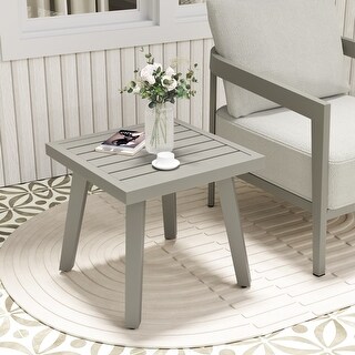 EGEIROS LIFE NovaRest 1-Piece Aluminum Outdoor Side Table - Bed Bath ...