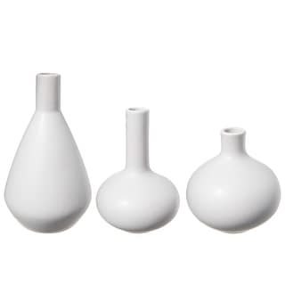 7, 6, 5 Inch Tall 3 Piece Round Ceramic Vase Set, Matte Gray - Bed Bath ...
