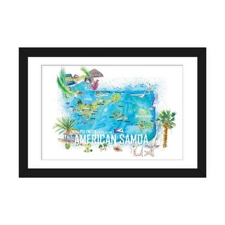 iCanvas "American Samoa Illustrated Island Travel Map With Roads And ...