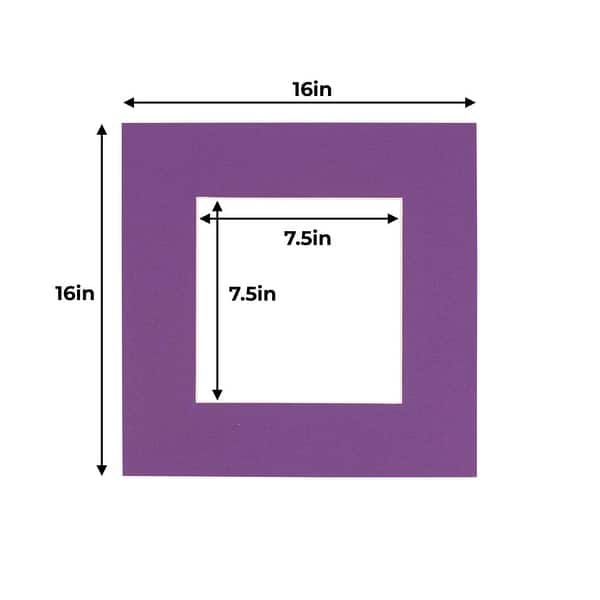 16x16 Mat for 8x8 Photo - Dark Purple Matboard for Frames Measuring 16 ...