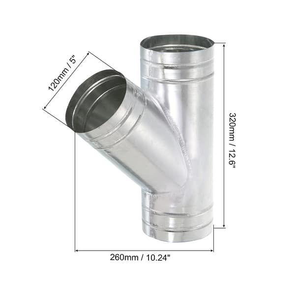 5" 3 Way Duct Splitter Y Connector Air Vent Hose Exhaust Pipe Adapter ...