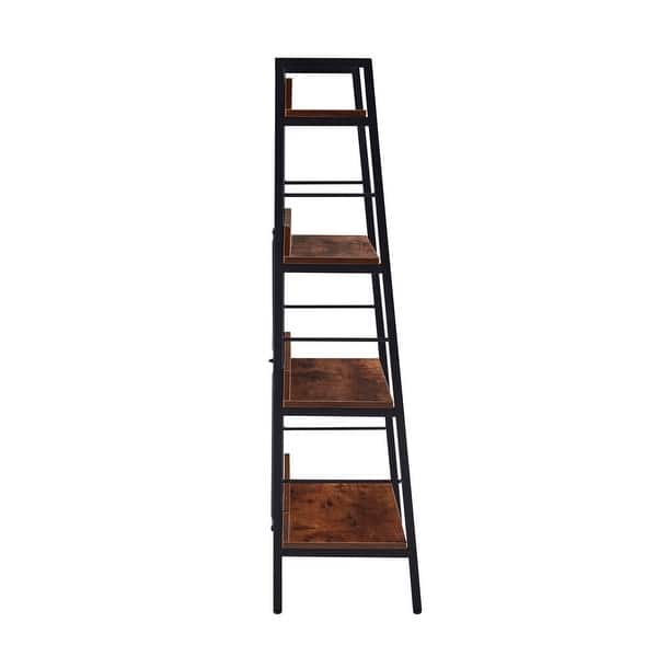 4 Layer Display Bookshelf H Ladder Shelf Storage Shelves Rack Unit ...