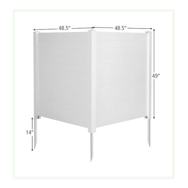 Gymax Outdoor PVC Privacy Panels 2-Pack Picket Fence W/ 3 Cuspidal ...